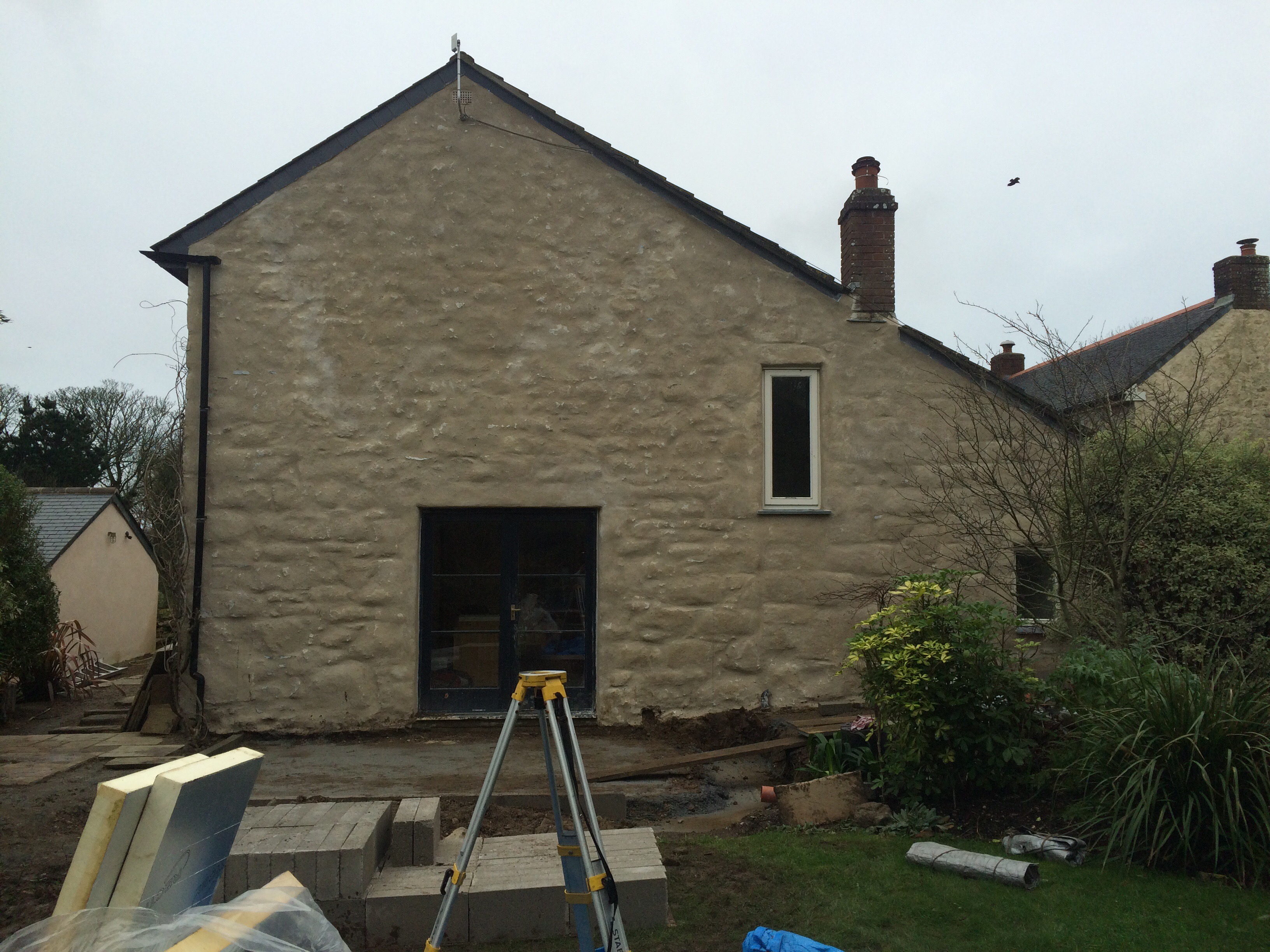 Colenso ragg render. - Cornish Lime Builders